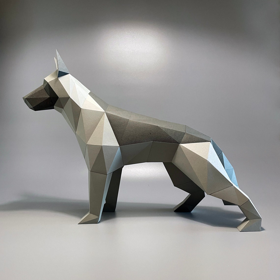 German Shepherd Dog Paper Craft3d Low Polygonal Paper | Etsy
