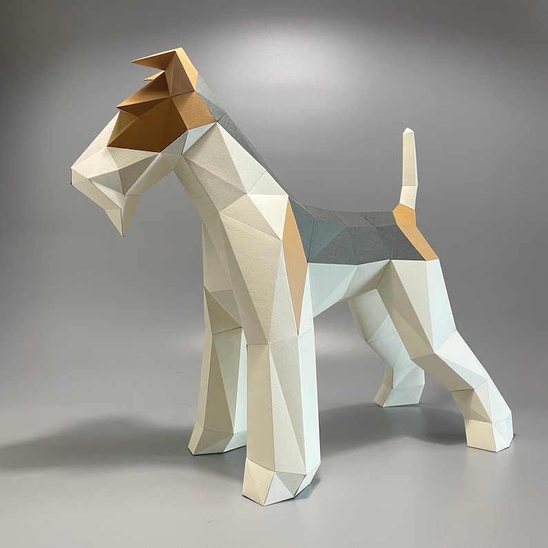 Fox Terrier Paper Craft 3D Low Polygonal Paper (Instant Download) - Etsy