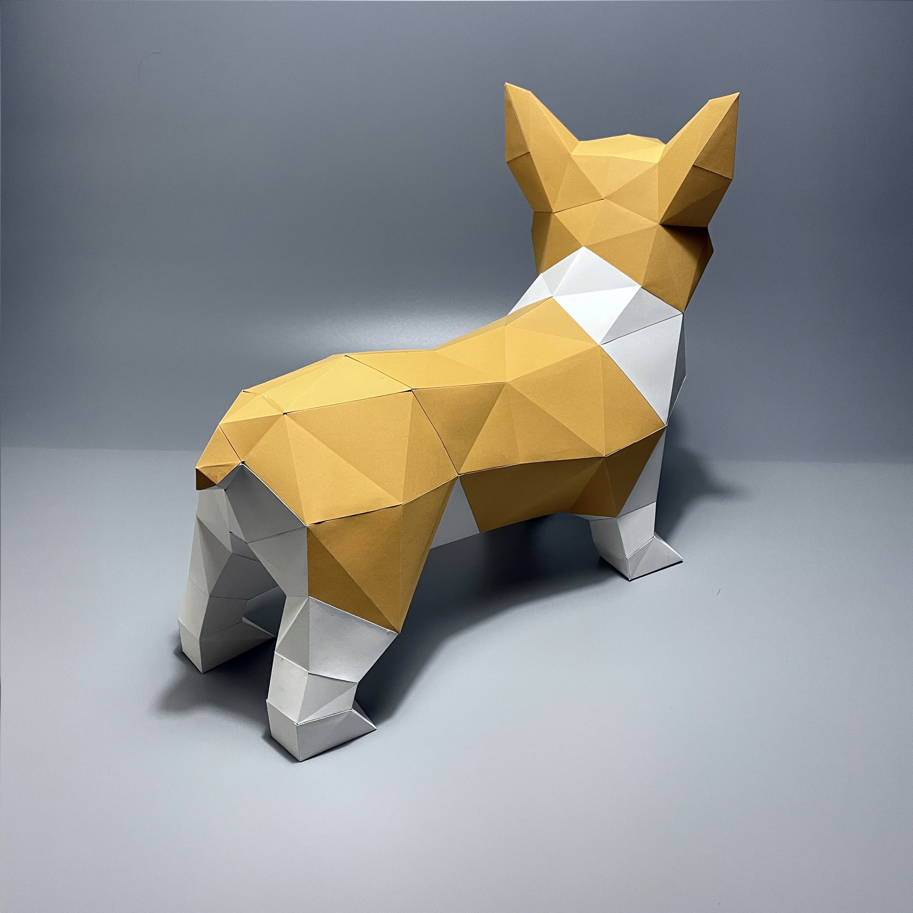 Welsh Corgi Paper Craft 3D Low Polygonal Paper Sculpture | Etsy