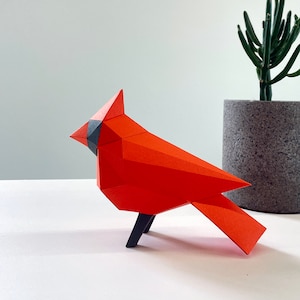 Cardinal, Bird Paper Craft,3d Low Polygonal Paper Sculpture, Digital ...