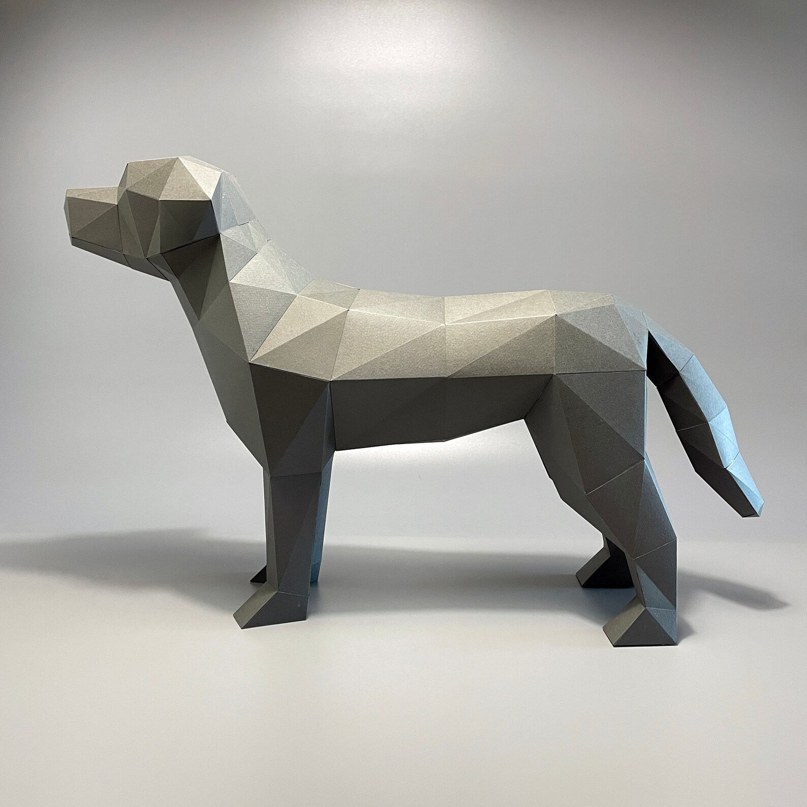 Labrador Retriever Dog Paper Craft, 3D Low Polygonal Paper Sculpture ...