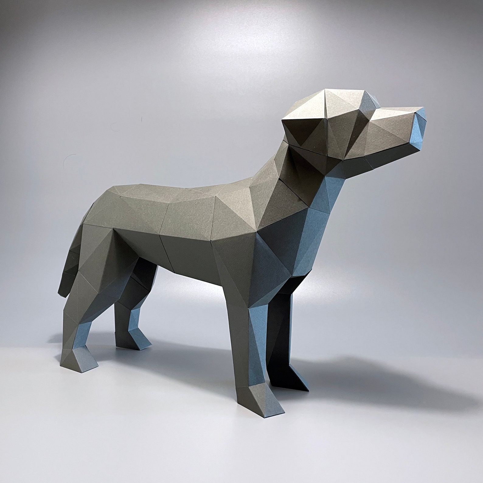 Labrador Retriever Dog Paper Craft, 3D Low Polygonal Paper Sculpture ...