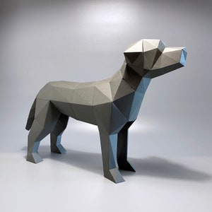Labrador Retriever Dog Paper Craft, 3D Low Polygonal Paper Sculpture ...