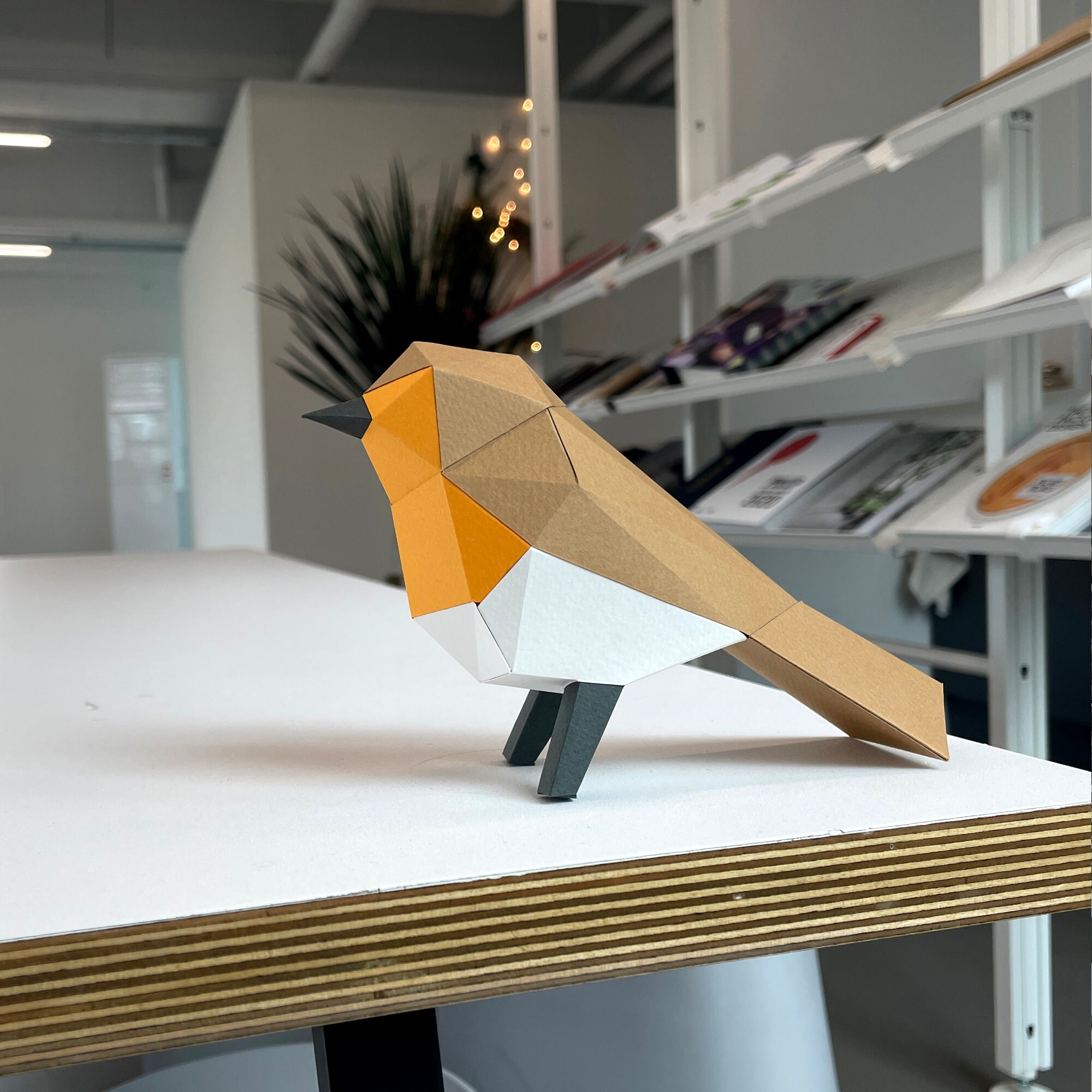 European Robin bird Paper Craft3D Low Polygonal Paper | Etsy