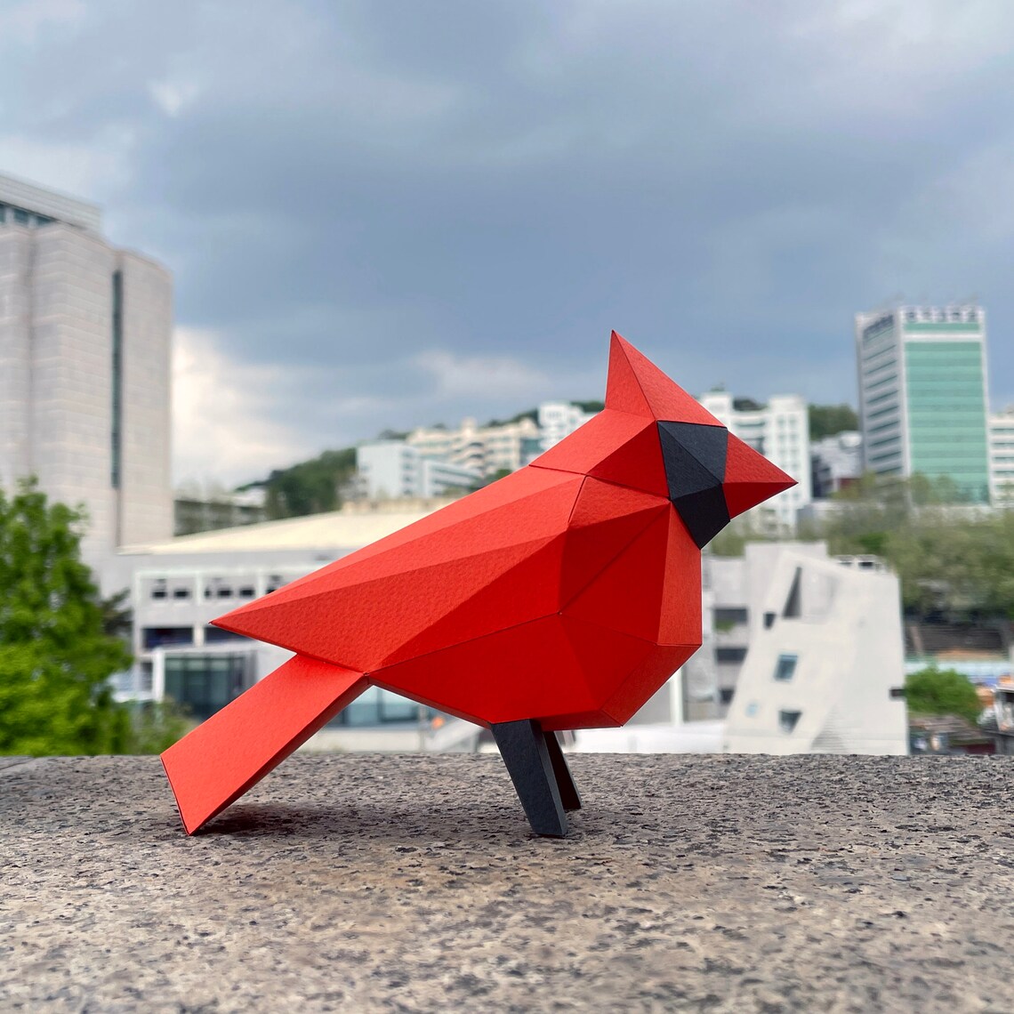 Cardinal Bird Paper Craft3d Low Polygonal Paper Sculpture - Etsy