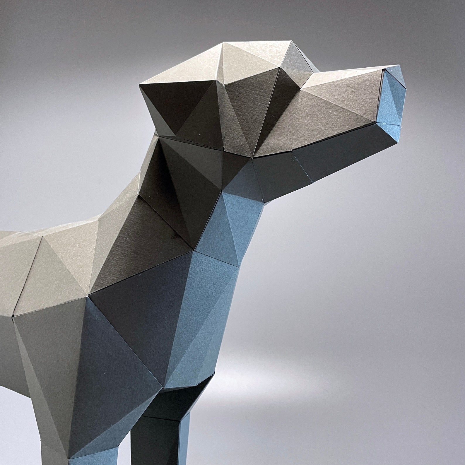 Labrador Retriever Dog Paper Craft, 3D Low Polygonal Paper Sculpture ...