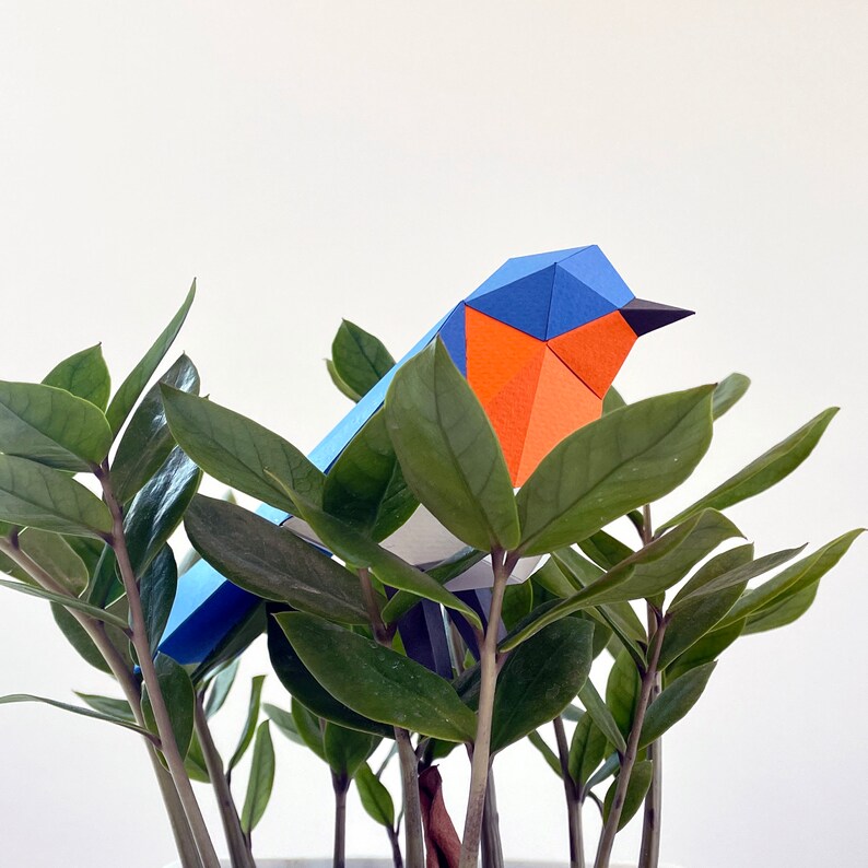 Bluebird Bird Paper Craft3d Low Polygonal Paper Sculpture - Etsy