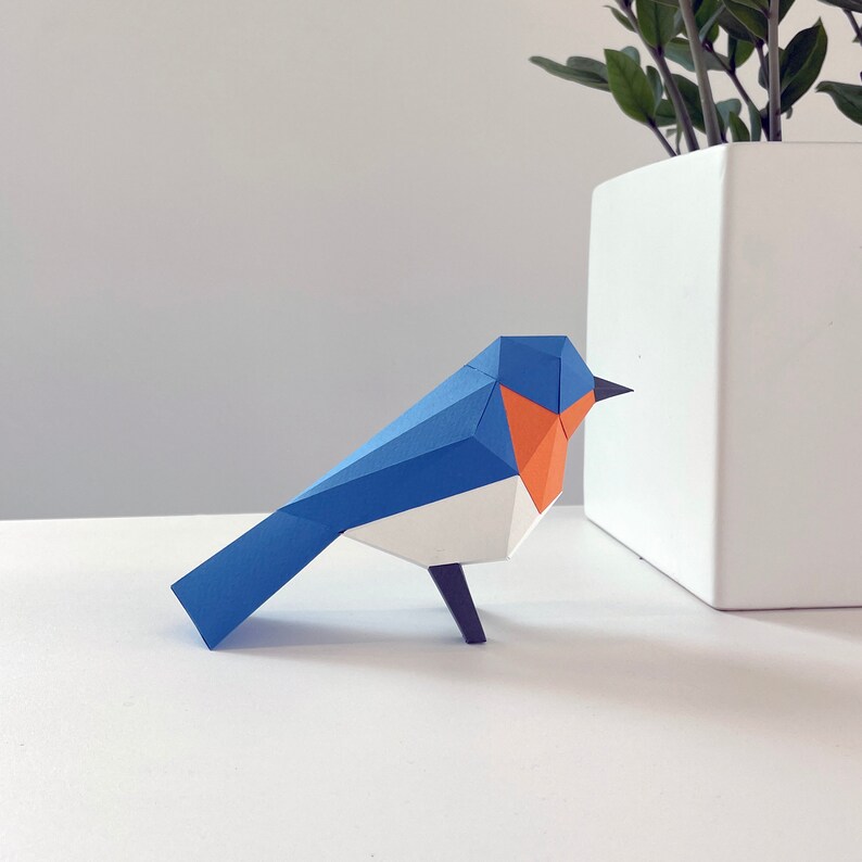 Bluebird, Bird Paper Craft,3d Low Polygonal Paper Sculpture, Digital ...