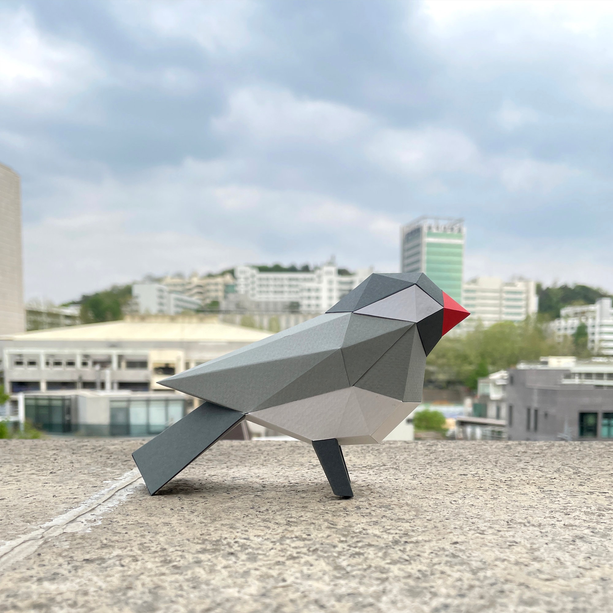 Java Sparrow, Bird Paper Craft,3d Low Polygonal Paper Sculpture ...