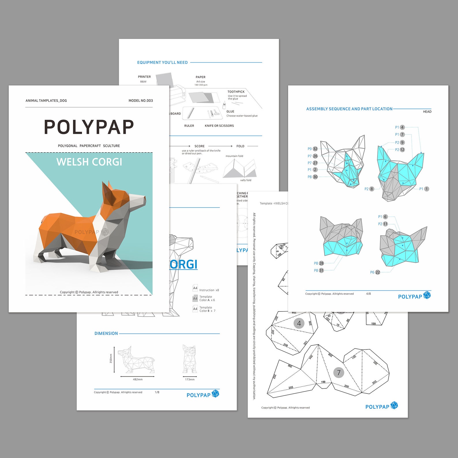 Welsh Corgi Paper Craft 3D Low Polygonal Paper Sculpture - Etsy
