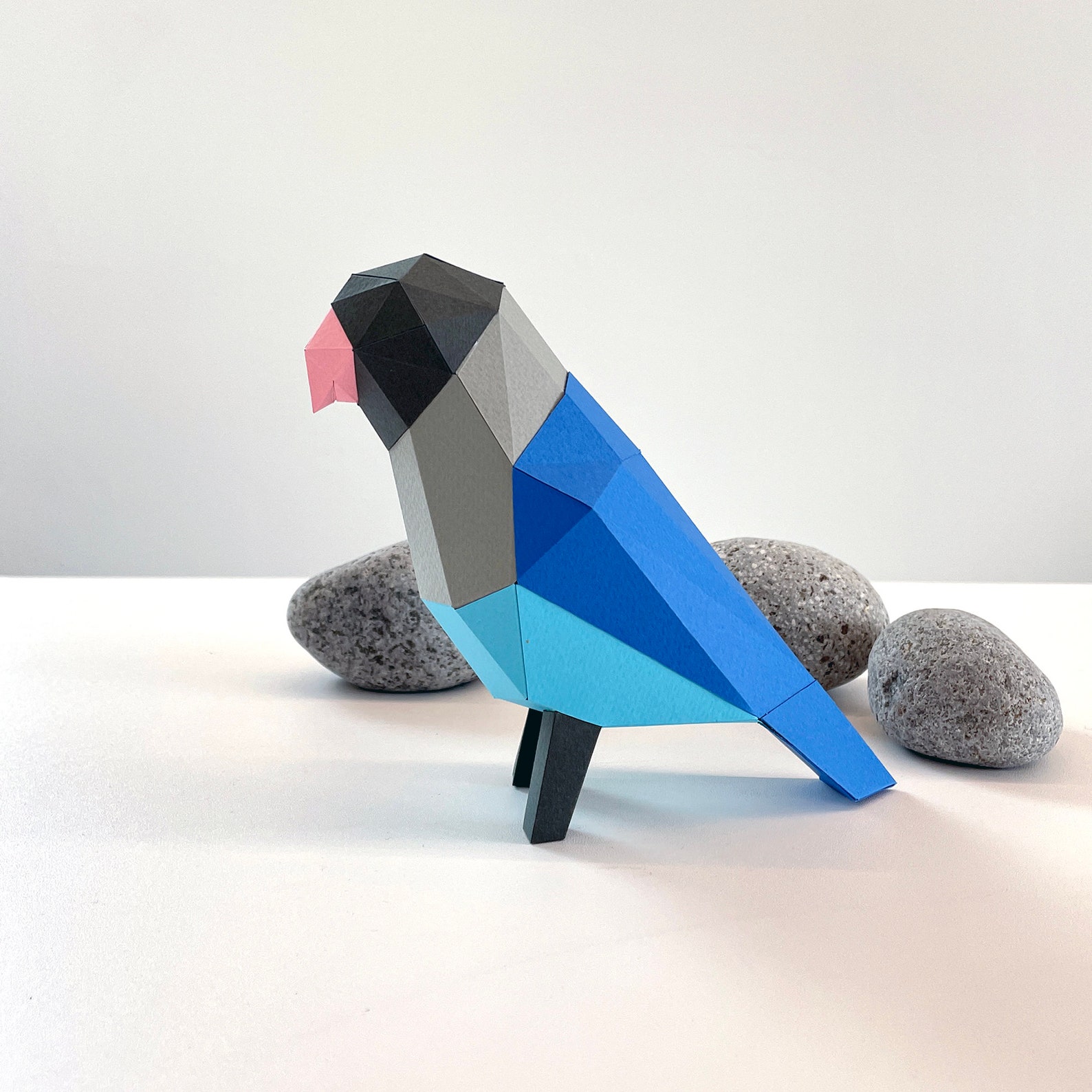 Lovebird, Bird Paper Craft,3d Low Polygonal Paper Sculpture, Digital ...