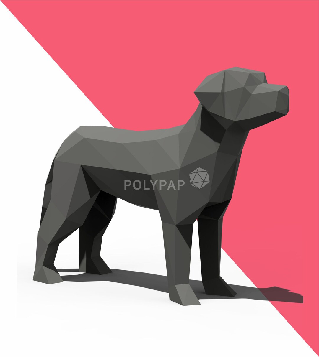 Labrador Retriever Dog Paper Craft, 3D Low Polygonal Paper Sculpture ...