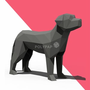 Labrador Retriever Dog Paper Craft, 3D Low Polygonal Paper Sculpture ...