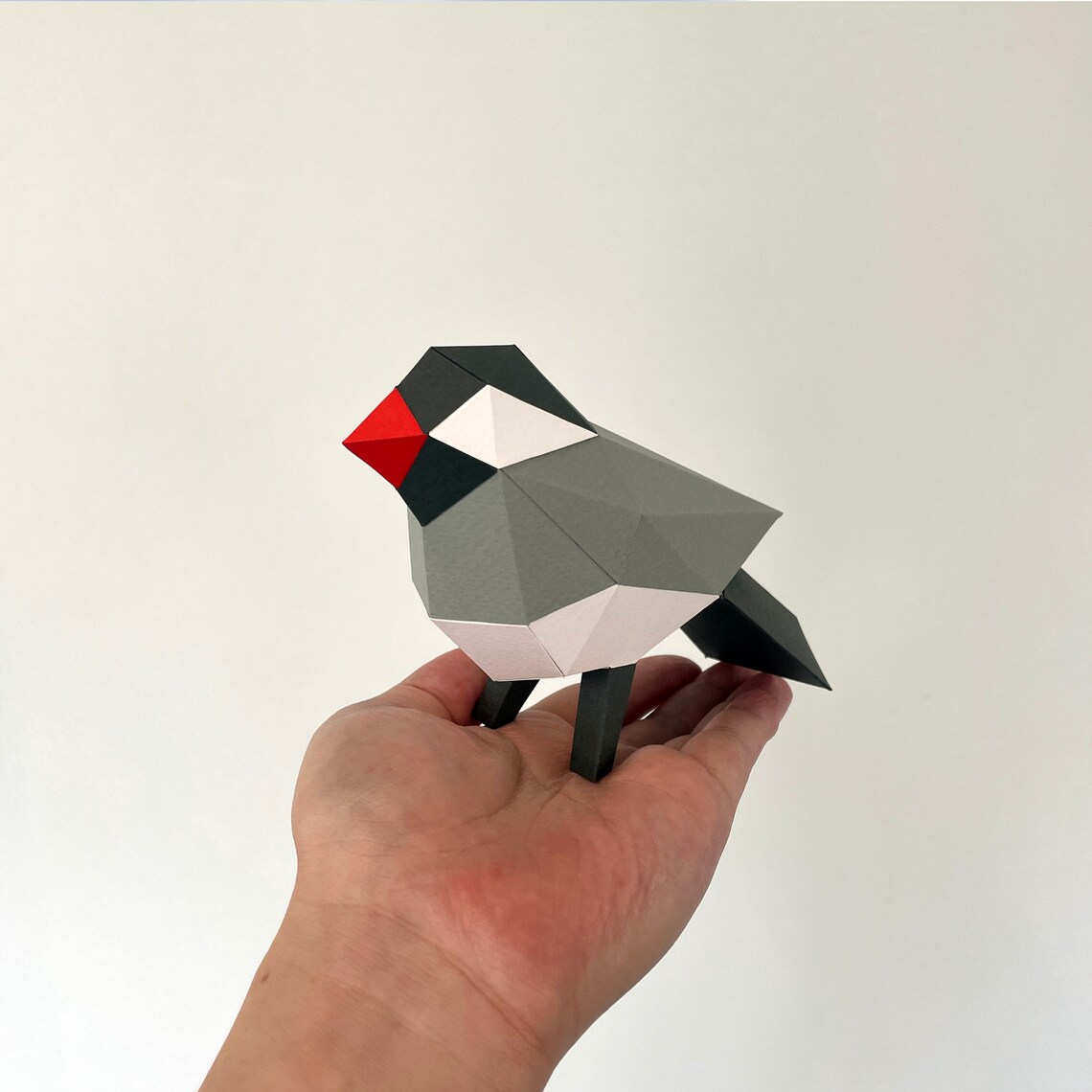 Java Sparrow Bird Paper Craft3d Low Polygonal Paper - Etsy
