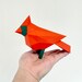 Cardinal, Bird Paper Craft,3d Low Polygonal Paper Sculpture, Digital ...