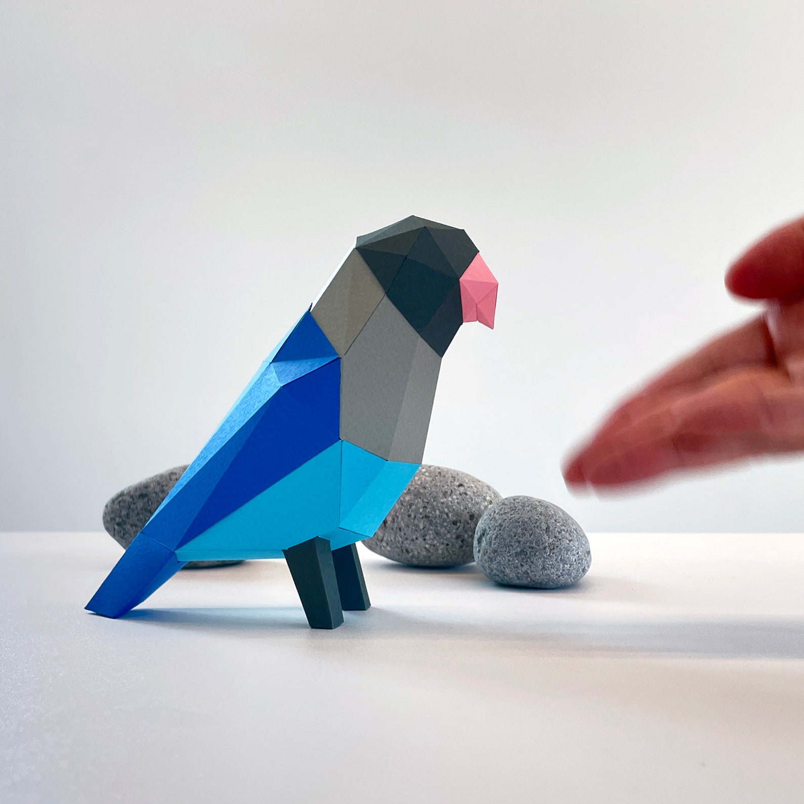 Lovebird, Bird Paper Craft,3d Low Polygonal Paper Sculpture, Digital ...
