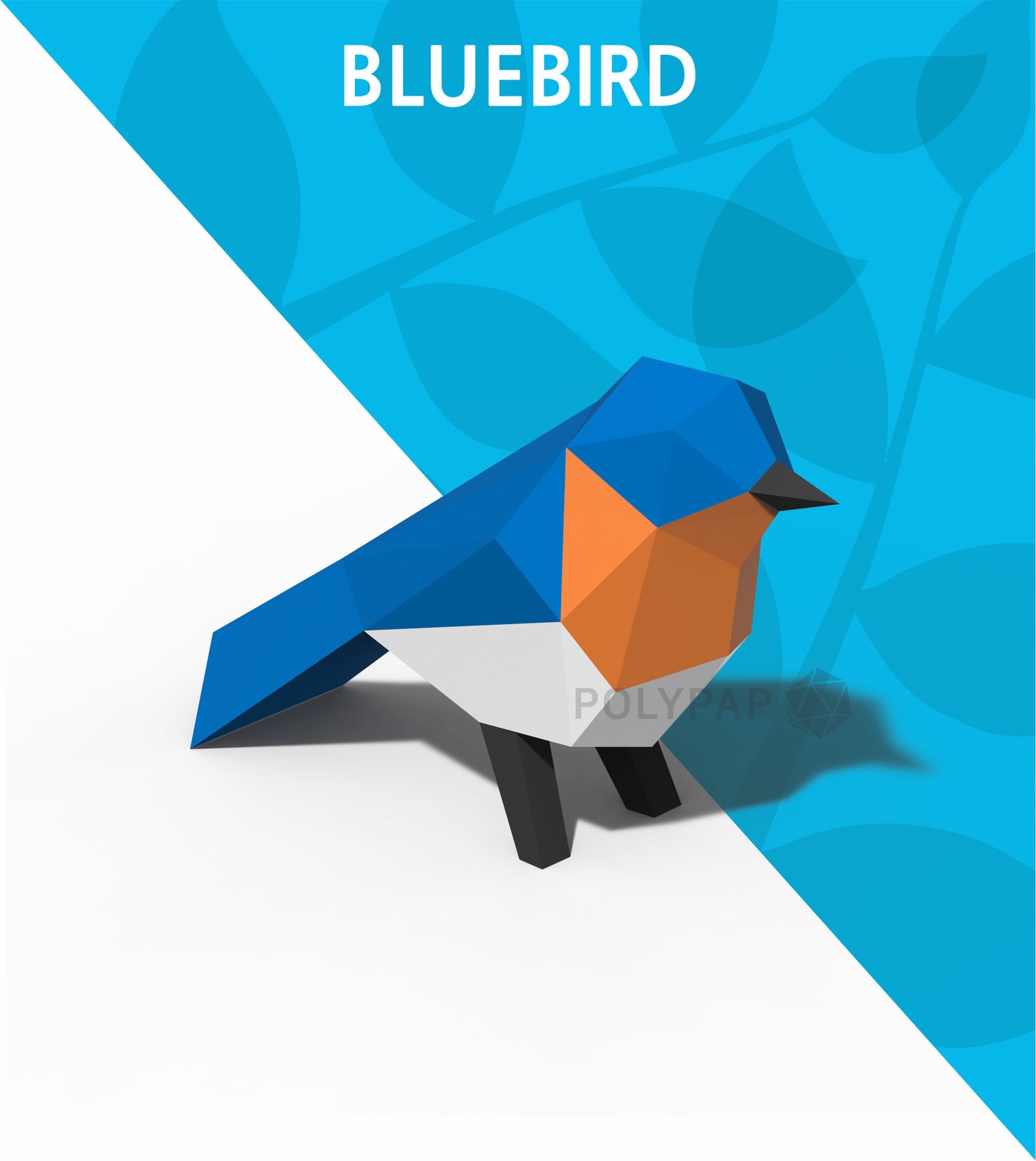 Bluebird, Bird Paper Craft,3d Low Polygonal Paper Sculpture, Digital ...