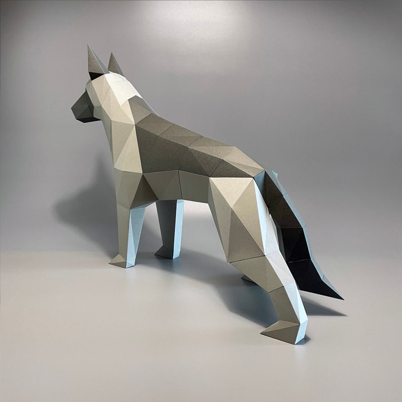 German Shepherd Dog Paper Craft3d Low Polygonal Paper | Etsy