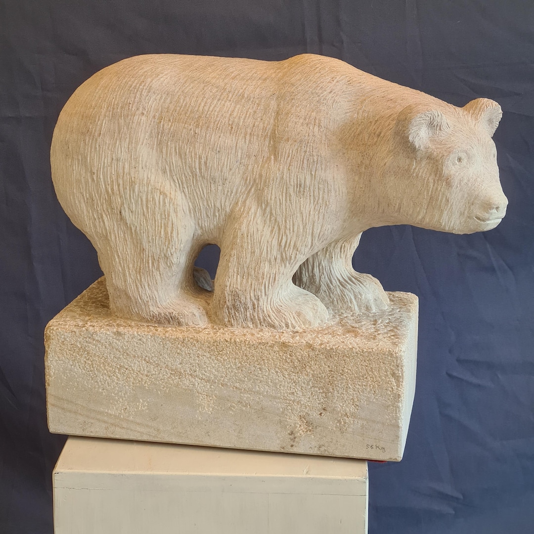Stone Bear. Stone Bear Figure. Stone Sculpture. Stone Bear Statue ...