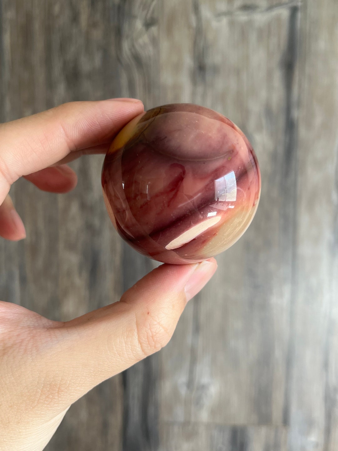 Blushy Burgundy Mookaite Sphere - Etsy