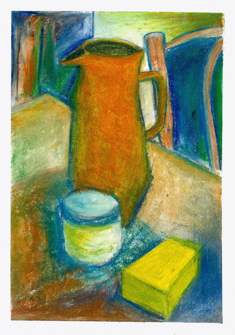 Contemporary Art Print semi Abstract Still Life Series Vibrant ...