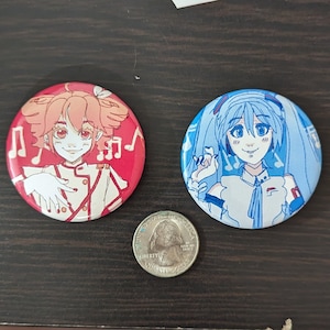 VOCALOID Hatsune Miku and Kasane Teto 2.25" Pins - Etsy