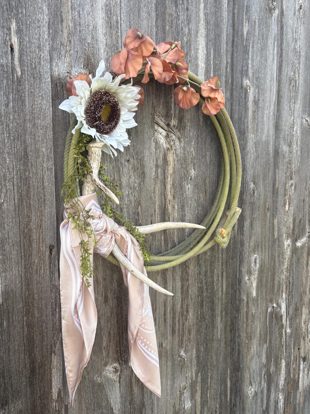 Rustic Texas Deer Antler Wreath - Etsy