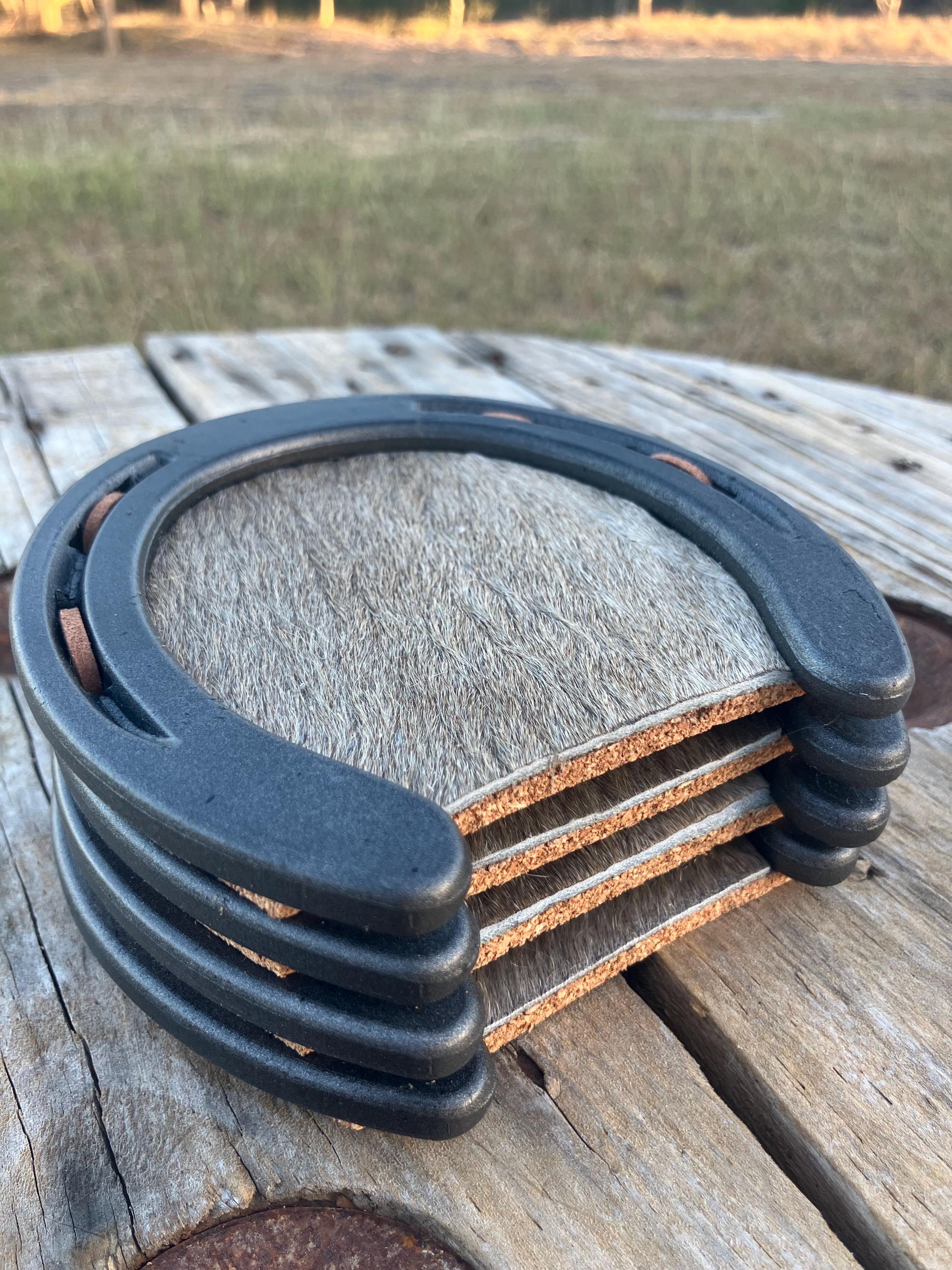 Horseshoe Coasters: Cowhide Western Bar Coasters, Set of 4 - Etsy
