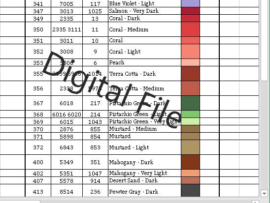 DMC ANCHOR JP Coats Embroidery Floss Conversion Chart Digital | Etsy
