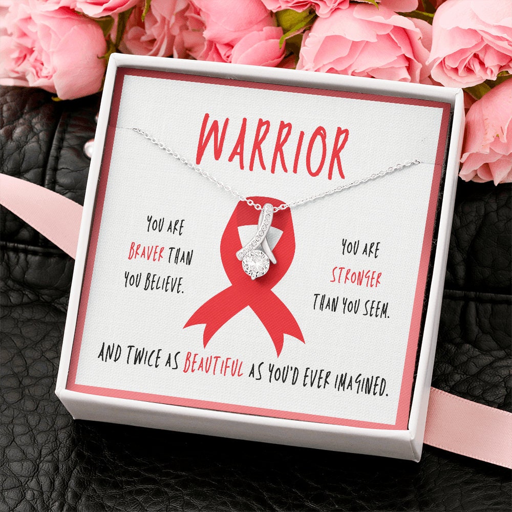 Sickle Cell Anemia Warrior Ribbon Necklace Gift Red Ribbon Awareness ...