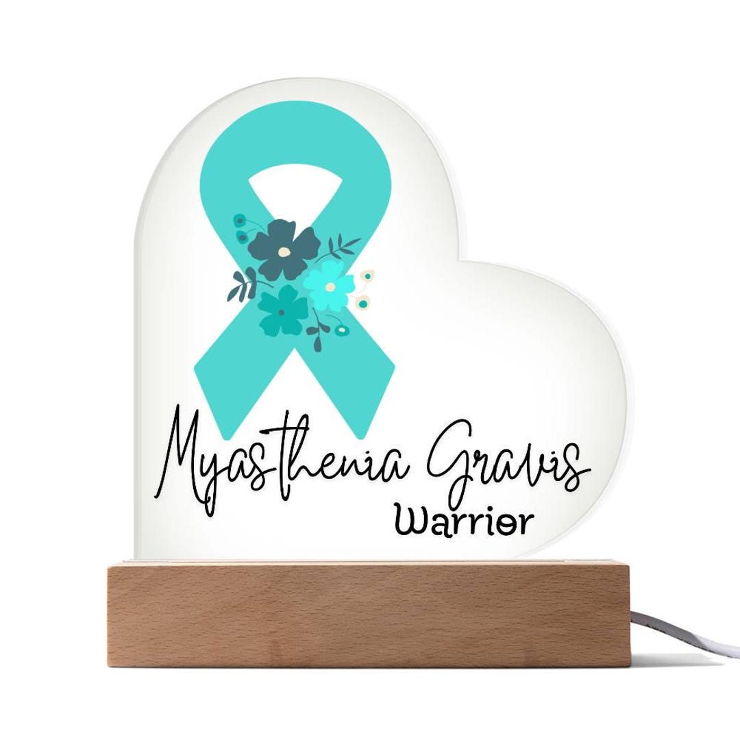Myasthenia Gravis Warrior Acrylic Heart Plaque Sign | LED Base ...