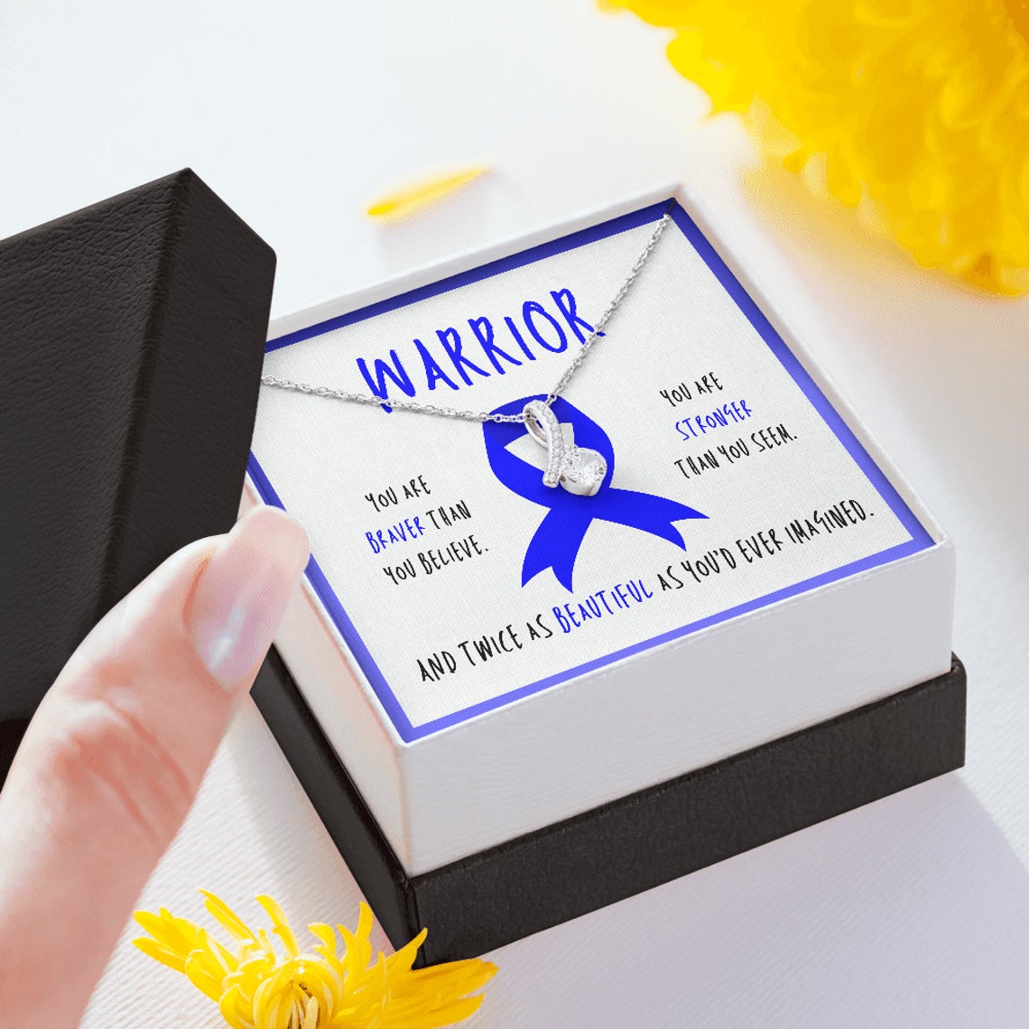 Huntington's Disease Warrior Ribbon Necklace Gift | Etsy