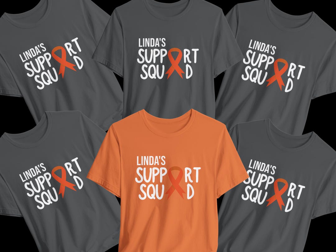 Support Squad Kidney Cancer Shirt, Kidney Cancer Orange Ribbon Shirt ...