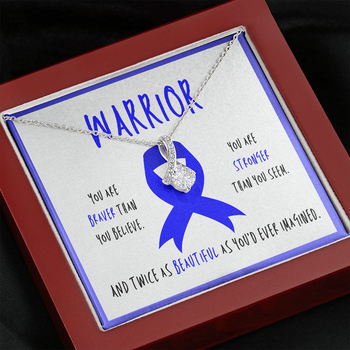 Huntington's Disease Warrior Ribbon Necklace Gift | Etsy
