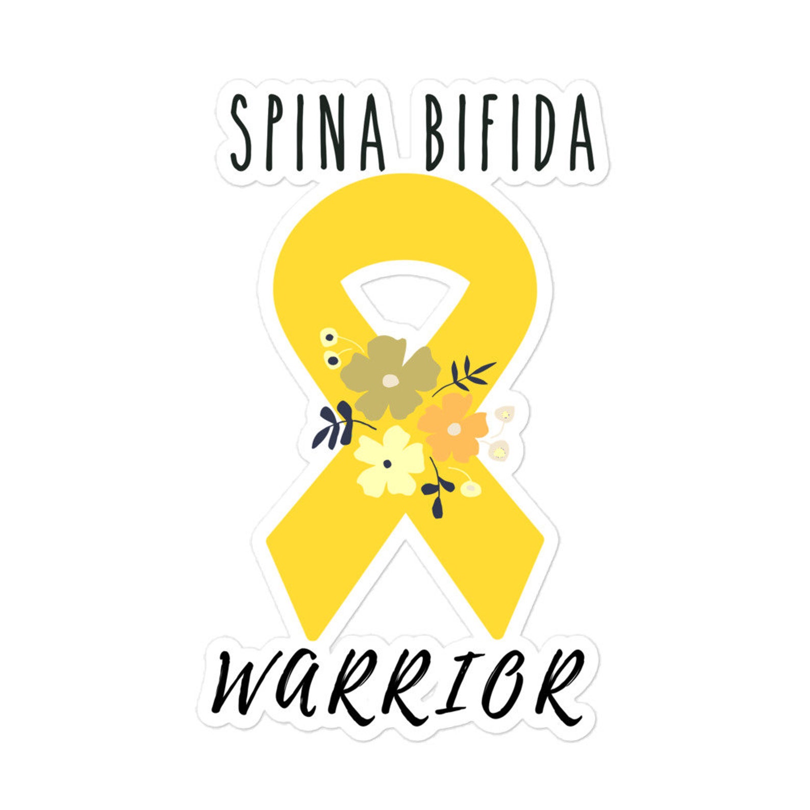 Spina Bifida Sticker Spina Bifida Warrior Stickers Yellow | Etsy