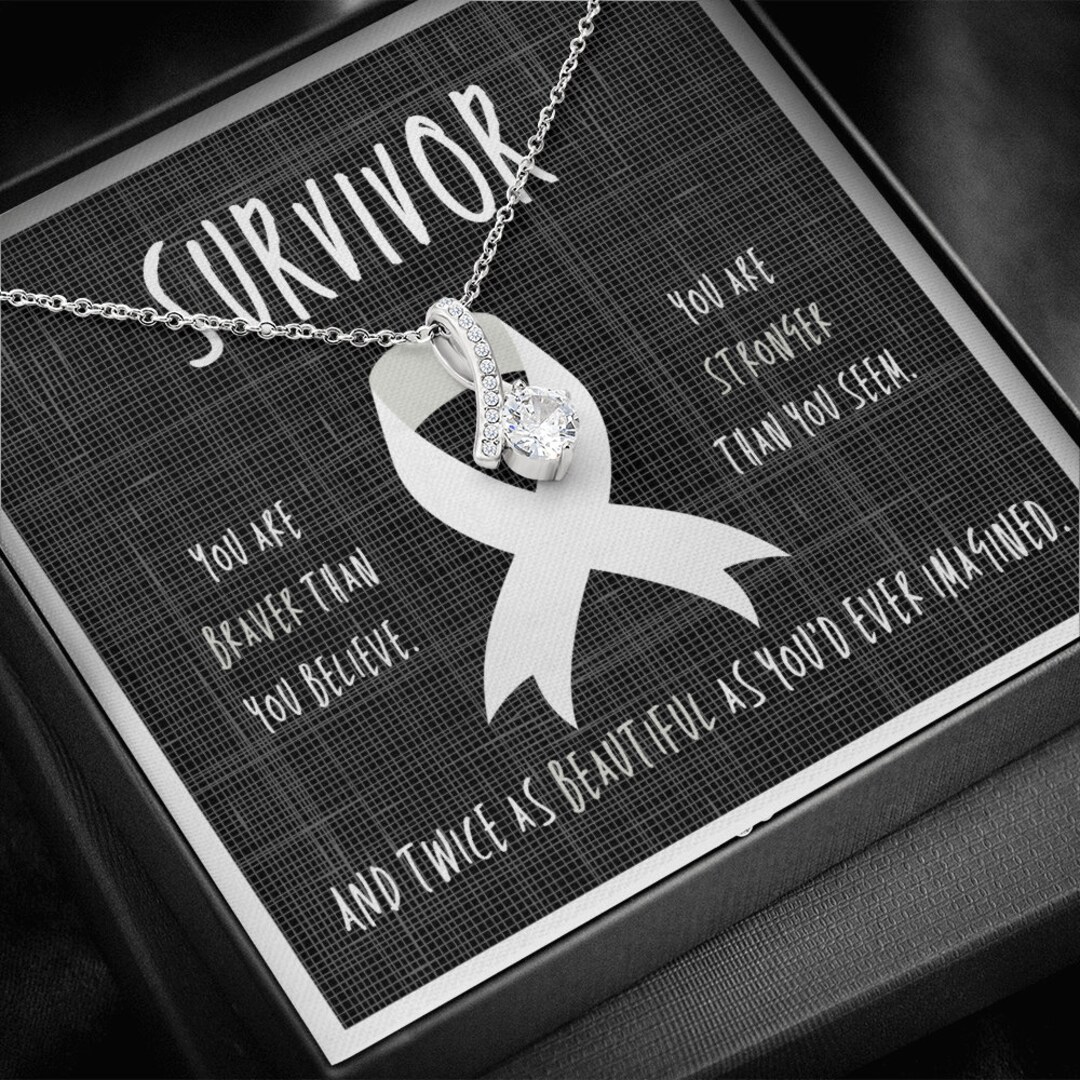 Lung Cancer Survivor Necklace | White Ribbon Awareness Jewelry ...