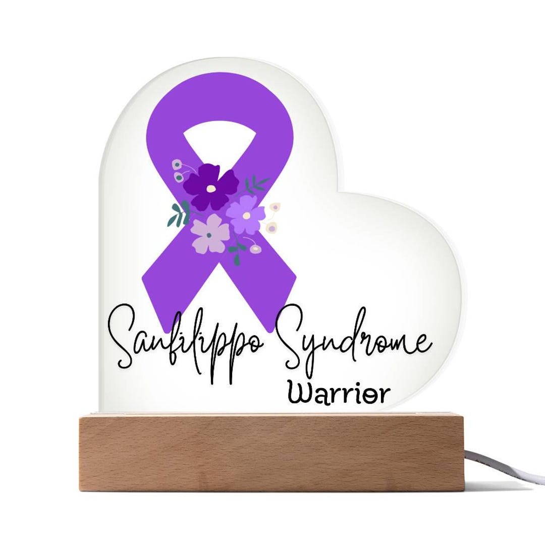 Sanfilippo Syndrome Warrior Heart Plaque Sign | LED Night Light ...