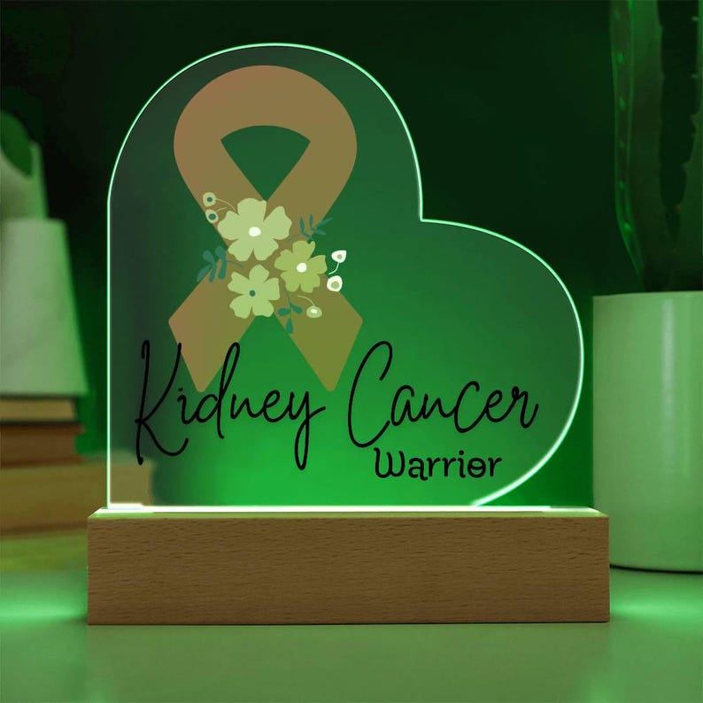 Kidney Cancer Warrior Acrylic Night Light Plaque | Light up Sign With ...
