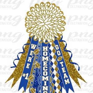 Gold Blue Homecoming Mum Png/gold White Blue/gold Flower Mum/shirt Mum ...