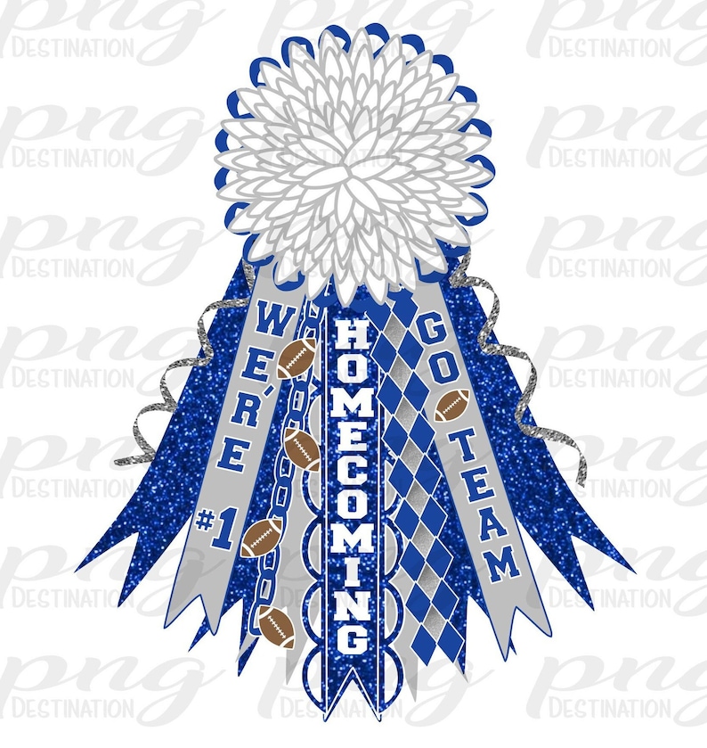 Blue Homecoming Mum PNG/ White Silver Blue /white Flower Mum / Shirt ...