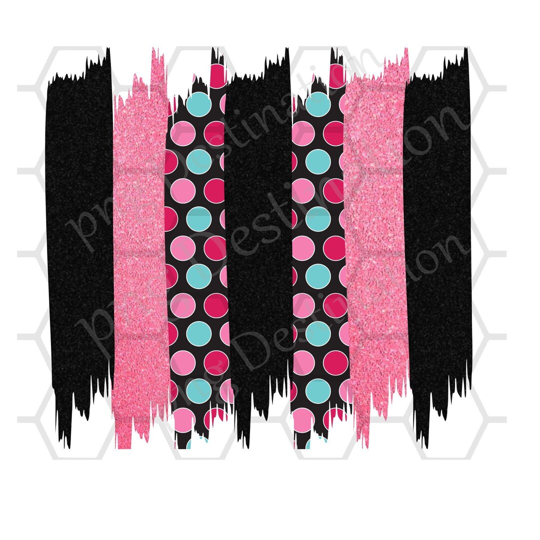 Pink Black Blue Brush Stroke Design, PNG INSTANT DOWNLOAD, Sublimation ...
