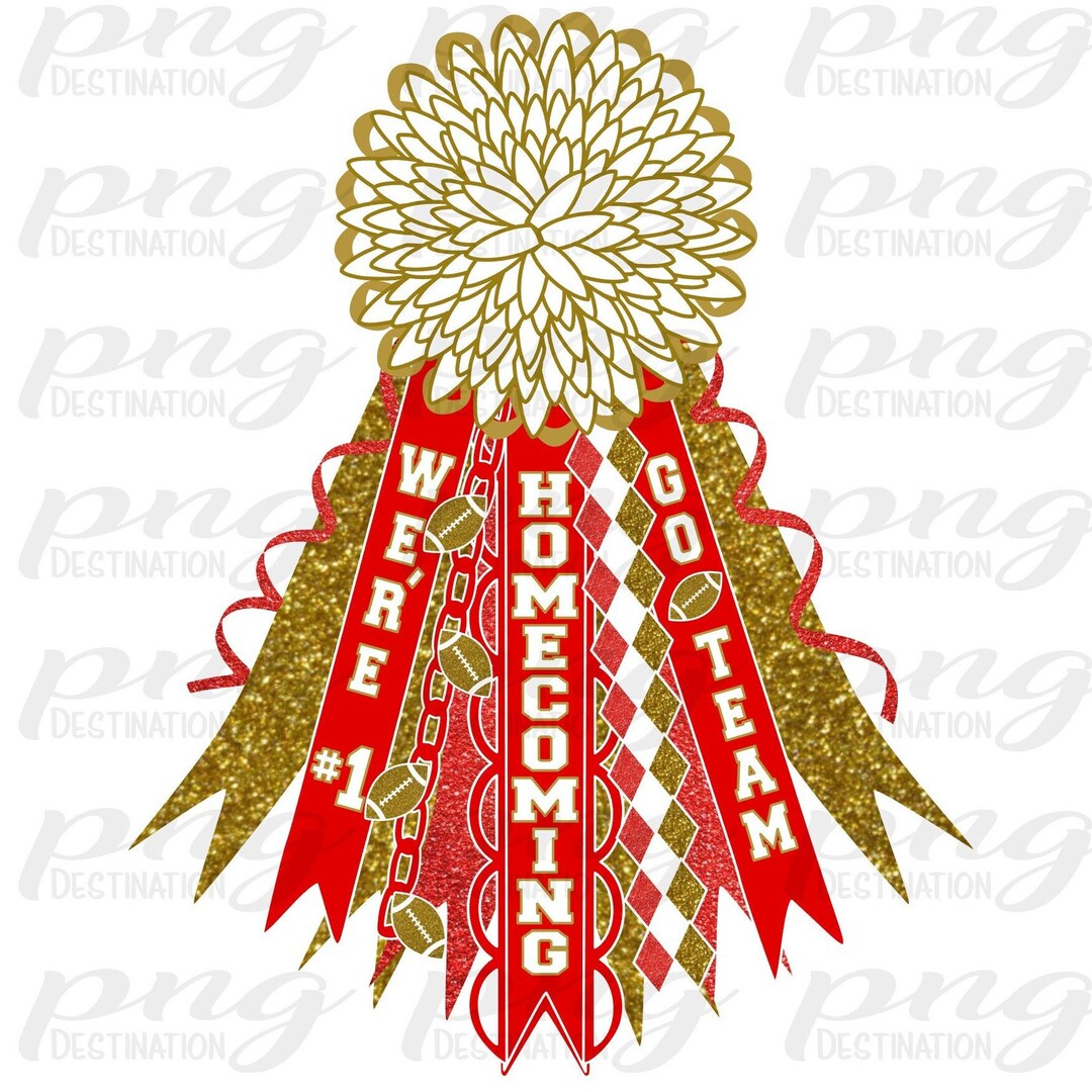 Gold Red Homecoming Mum Png/gold White Red/gold Flower Mum/shirt Mum ...