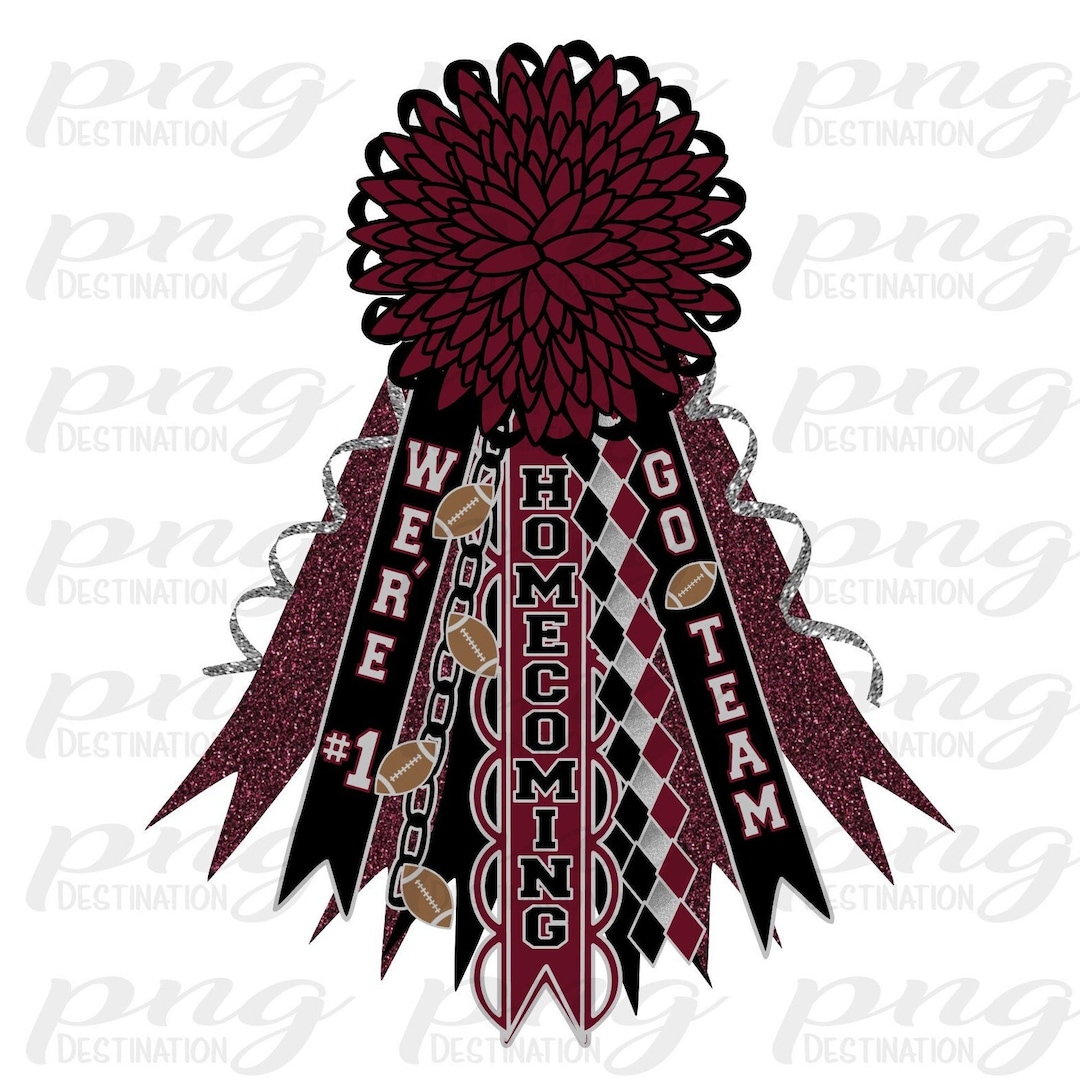 Maroon Homecoming Mum Png/maroon Flower/maroon Black Silver Mum/shirt ...