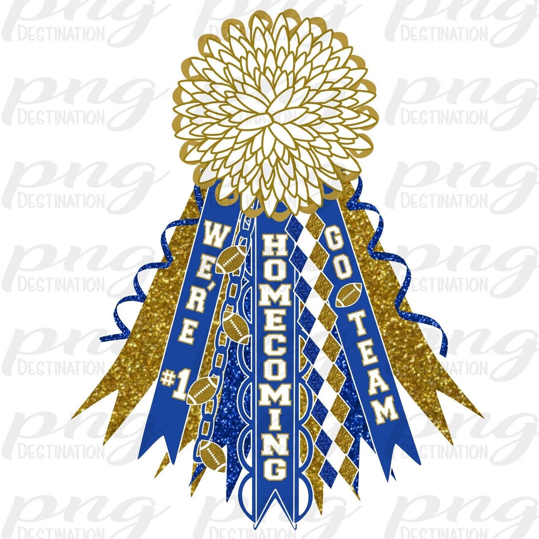 Gold Blue Homecoming Mum Png/gold White Blue/gold Flower Mum/shirt Mum ...