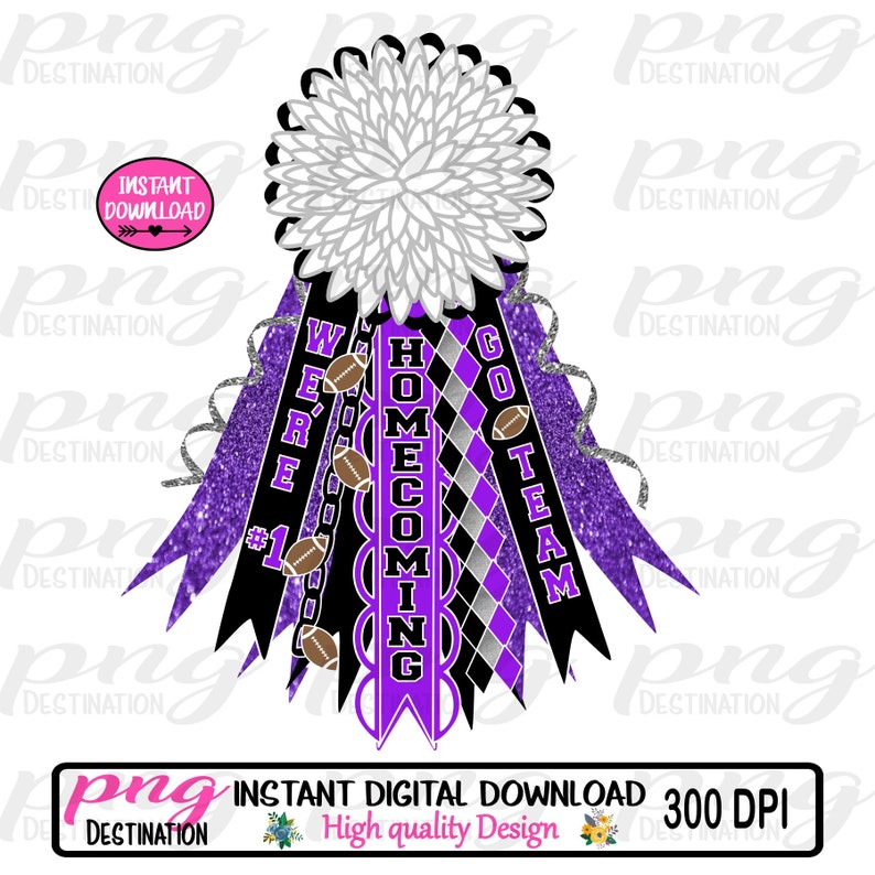 Purple Homecoming Mum Png/white Black Purple/white Flower Mum/shirt Mum ...