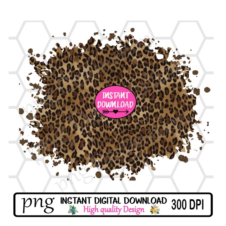 Leopard Round Splash PNG INSTANT DOWNLOAD Background - Etsy