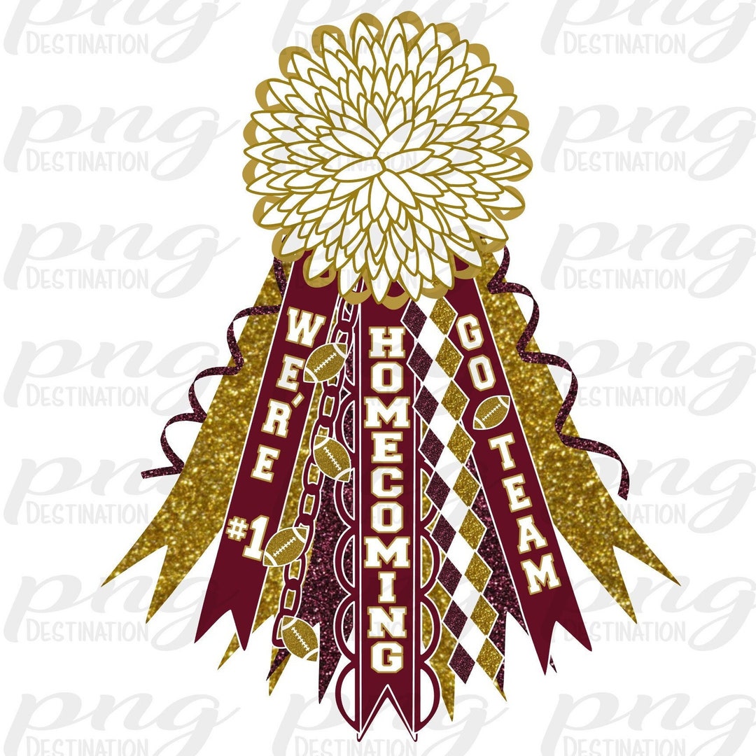Gold Maroon Homecoming Mum Png/gold White Maroon/gold Flower Mum/shirt ...