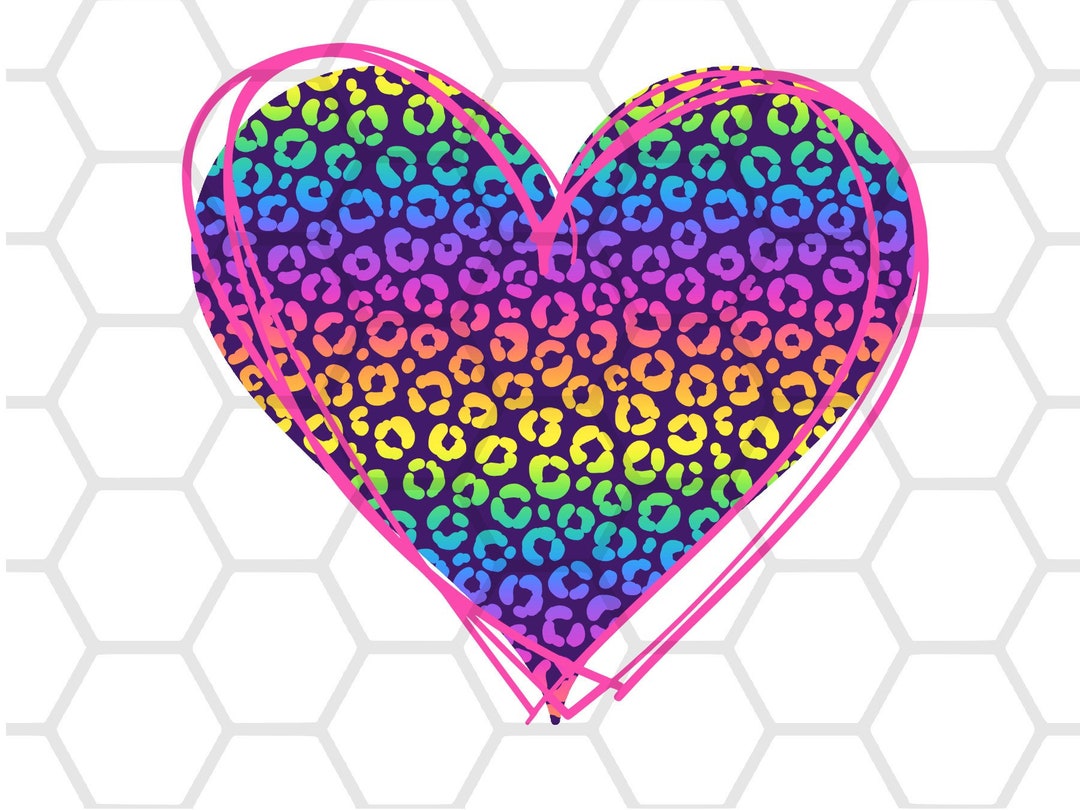 Colorful Rainbow Leopard Heart, PNG INSTANT DOWNLOAD, Sublimation - Etsy