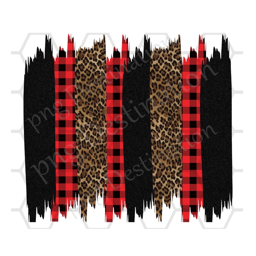Brush Stroke Design, Red Black Leopard, PNG INSTANT DOWNLOAD ...