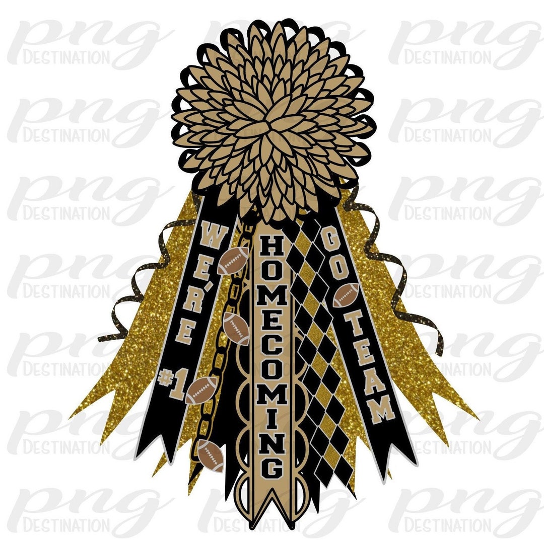 Gold Homecoming Mum PNG /gold Flower /gold Black Mum /shirt Mum/school ...